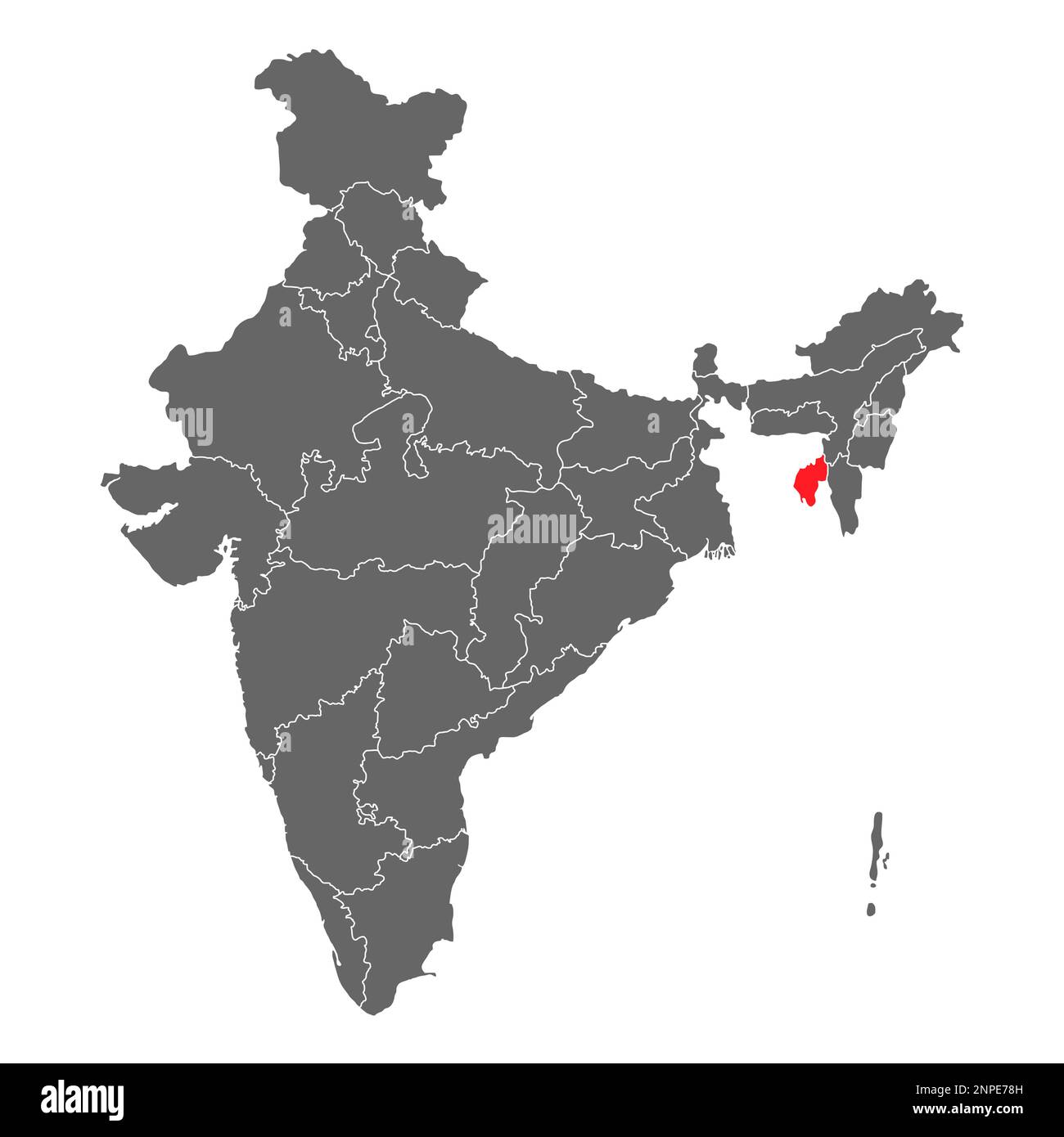 India map graphic, travel geography icon, indian region TRIPURA, vector ...