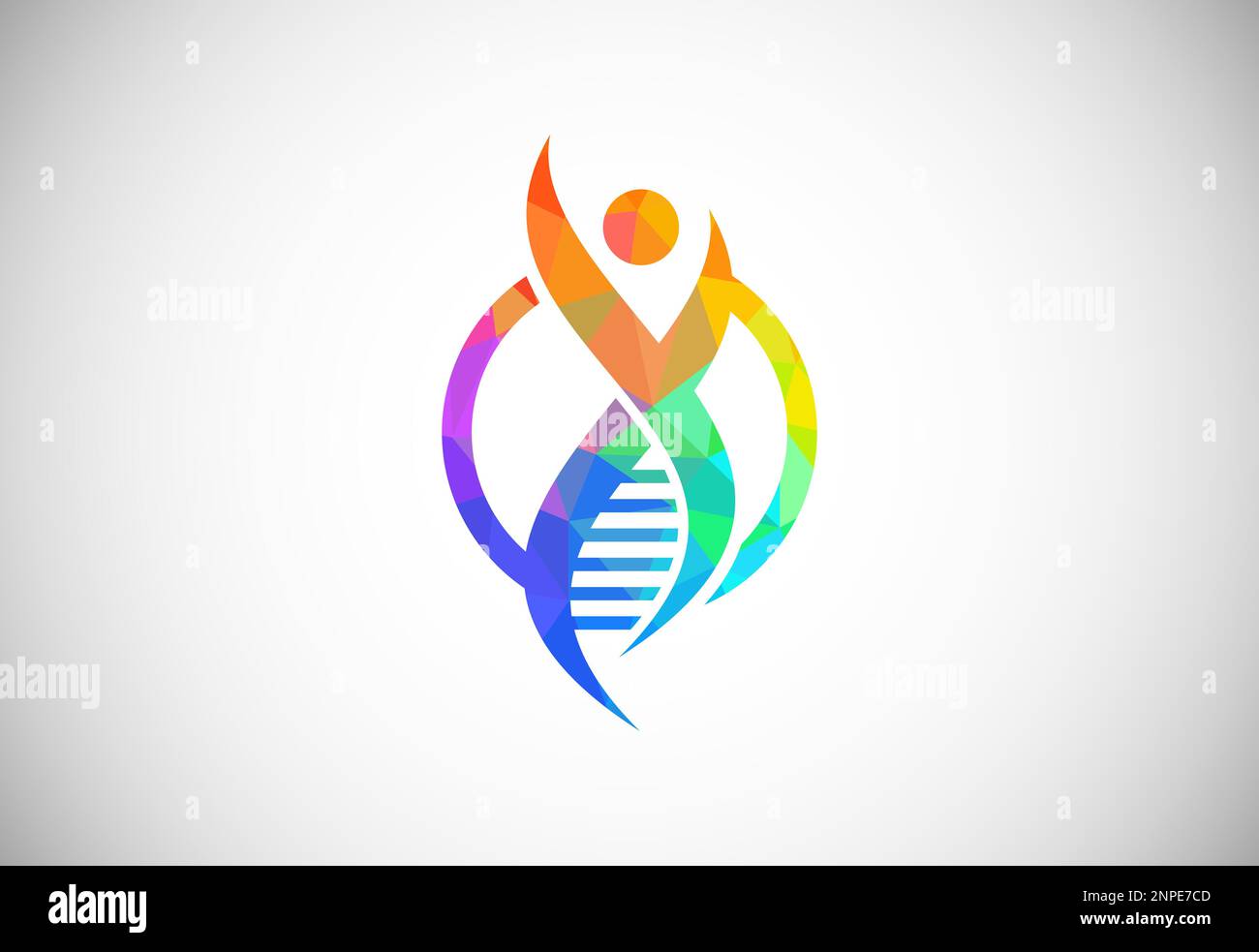 Polygonal DNA vector logo. Genetics logo design concept. Logo for ...