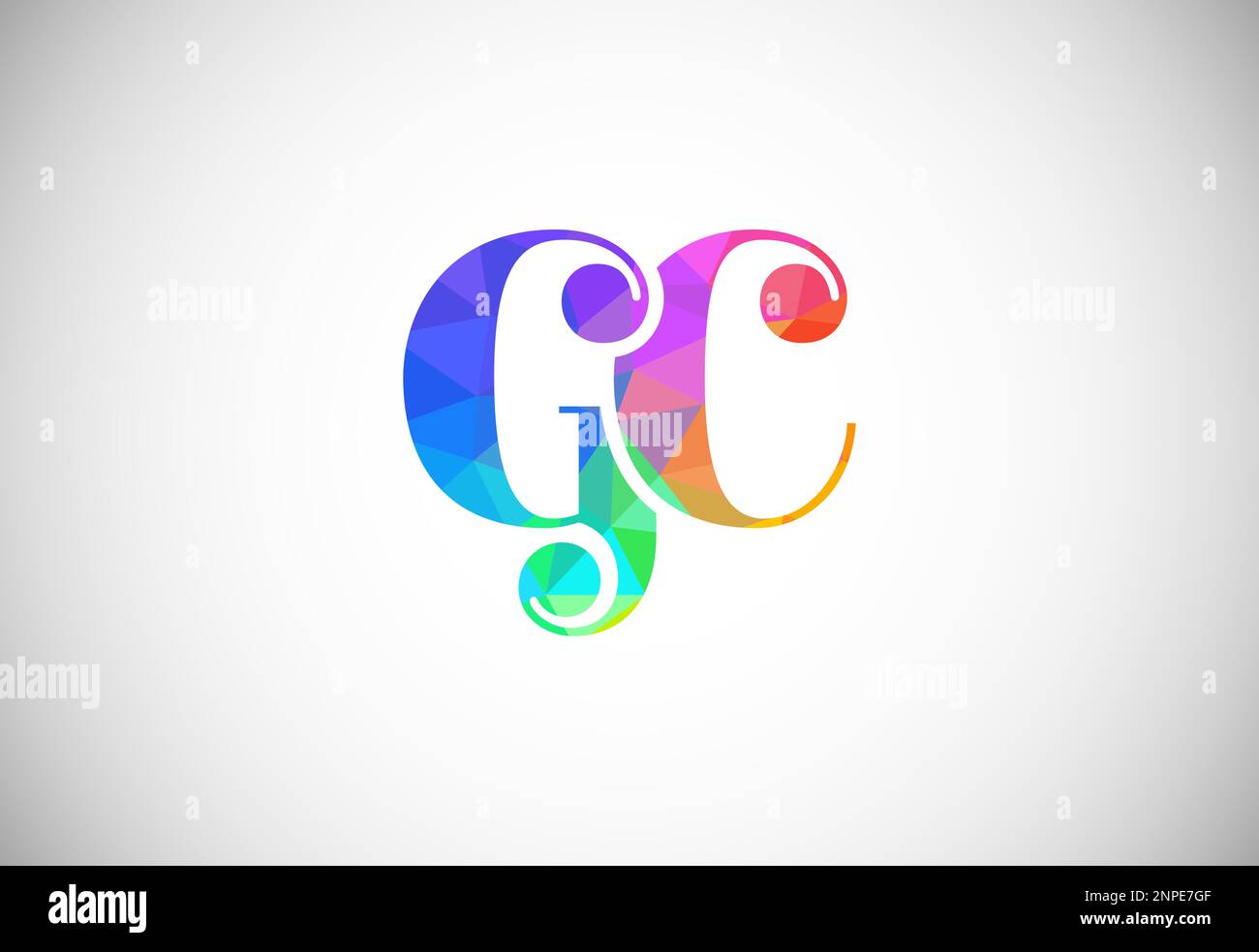 Letter G C Low Poly Logo Design Vector Template. Graphic Alphabet ...