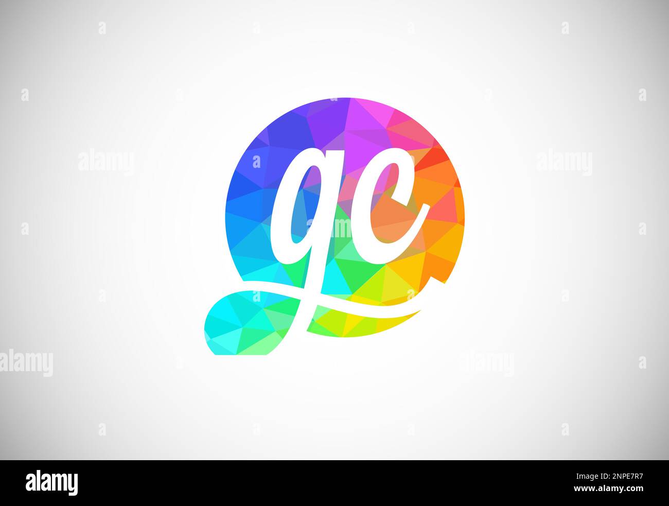 Letter G C Low Poly Logo Design Vector Template. Graphic Alphabet ...