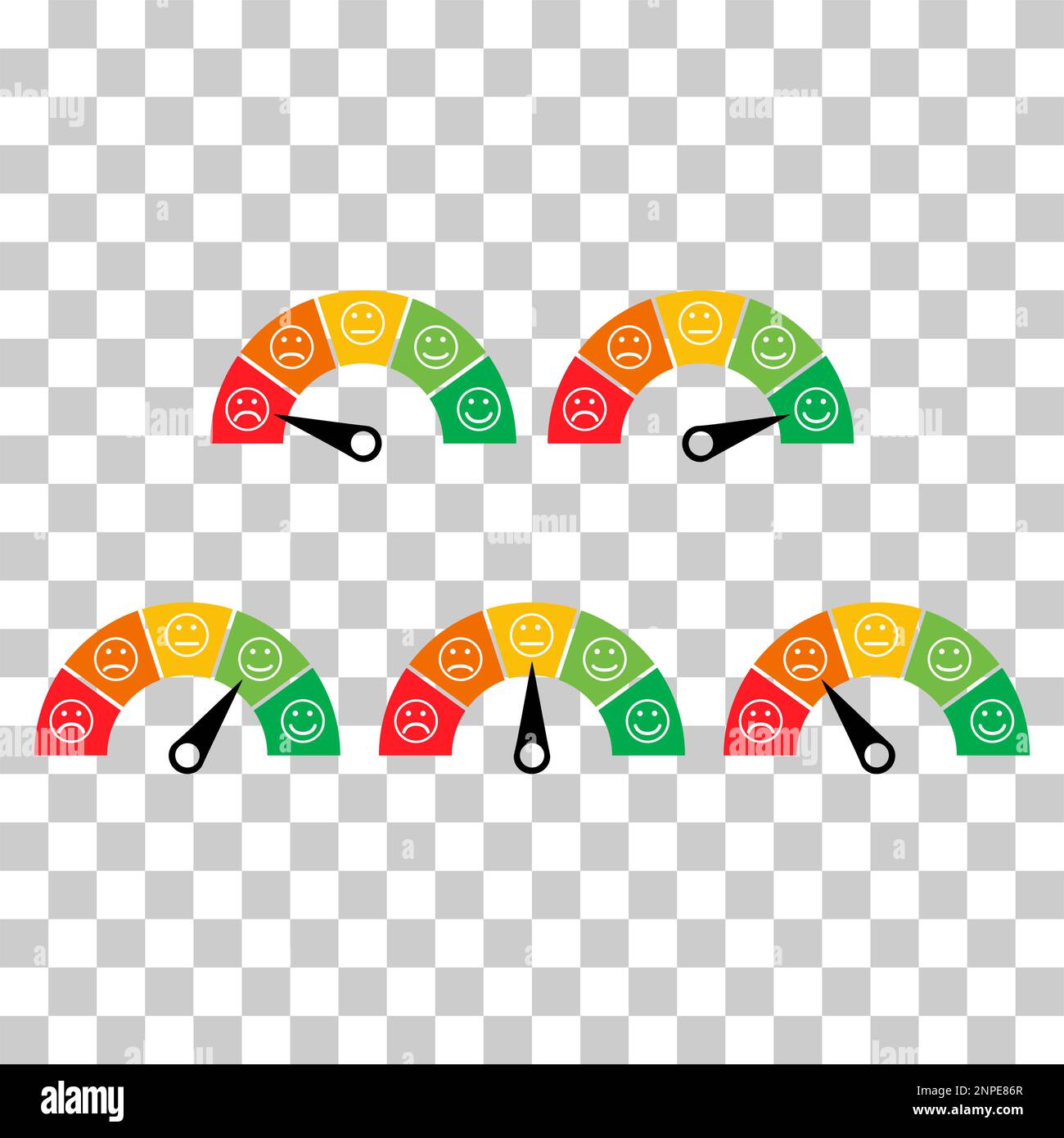 Set of customer satisfaction meter icon, graph rating measure business ...