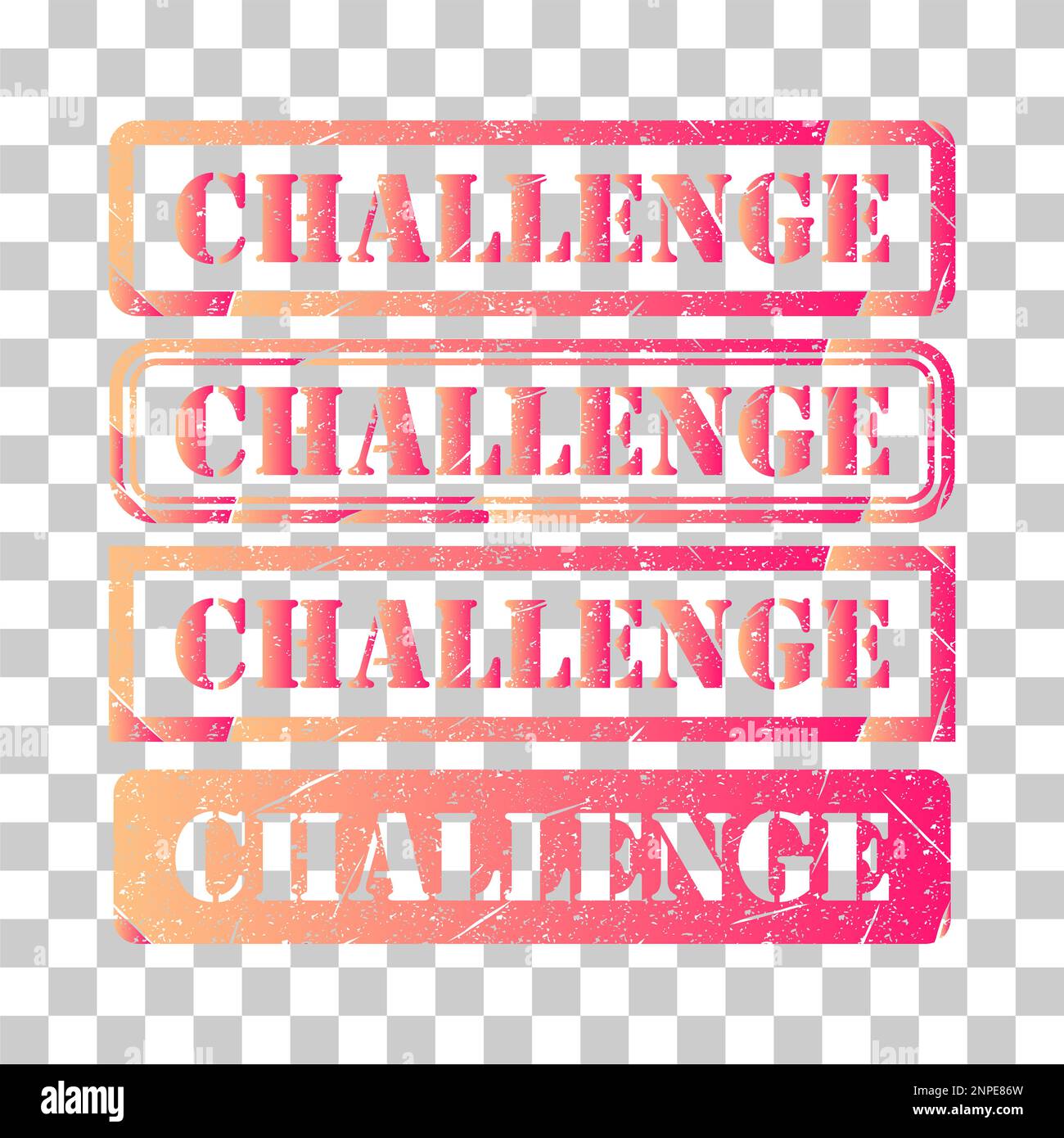 Set of Challenge stamp symbol, label sticker sign button, text banner ...