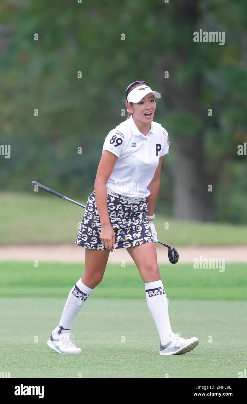 Erika Hara reacts after winning the Japan Women's Open at the Classic ...