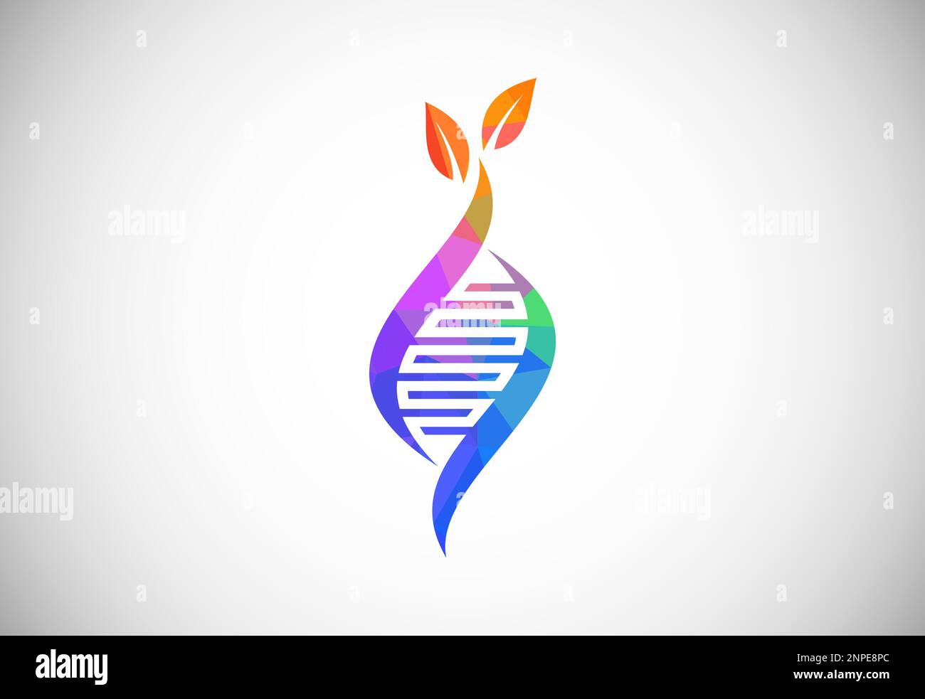 Polygonal DNA vector logo. Genetics logo design concept. Logo for ...