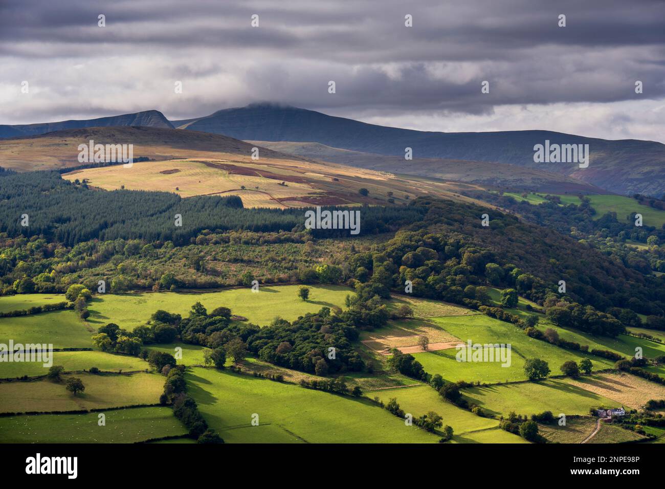 The view from Allt yr Esgair in the Brecon Beacons Stock Photo - Alamy