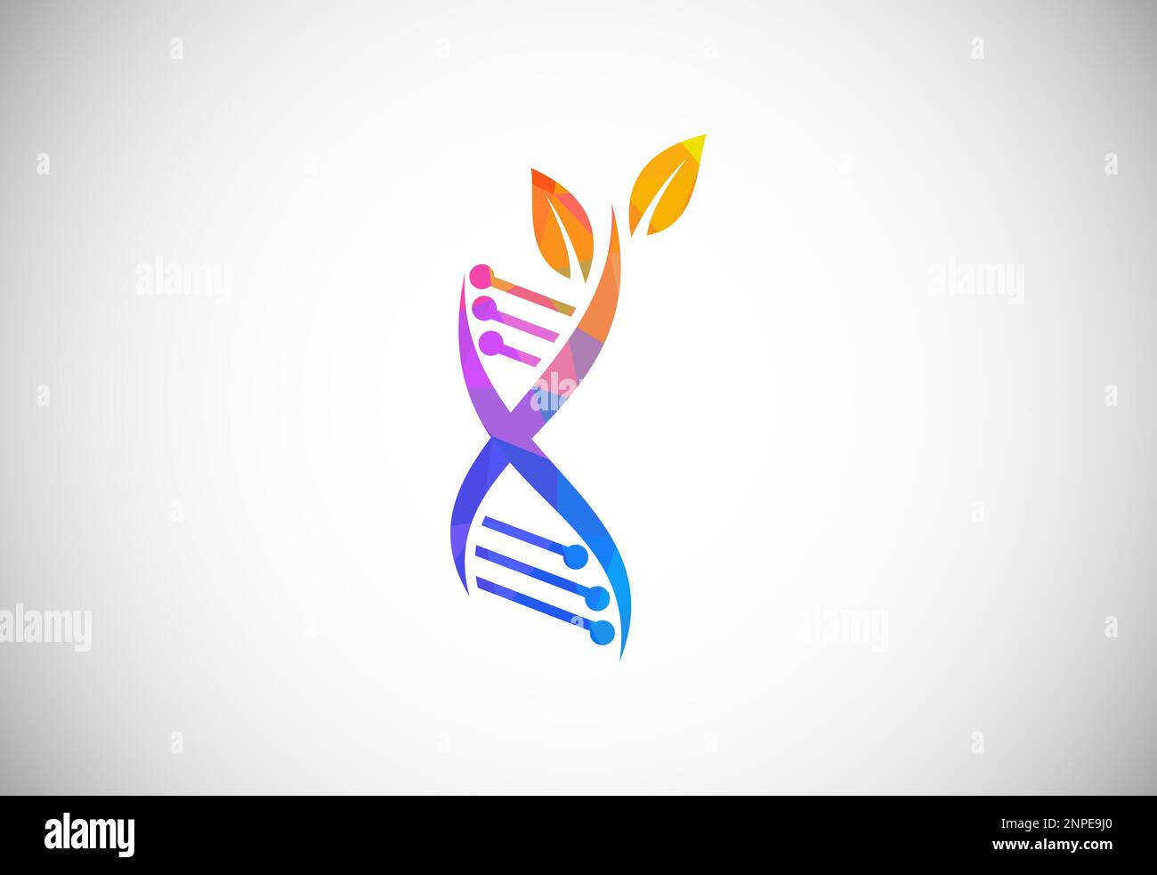 Polygonal DNA vector logo. Genetics logo design concept. Logo for ...