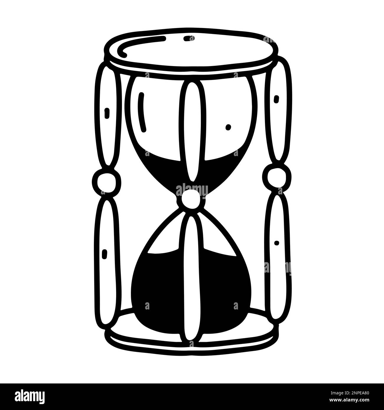 Hand drawn hourglasses in doodle style. Isolated vector illustration ...