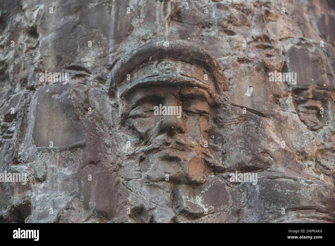Bronze relief sculpture depicting Slovenian soldiers and nurses Stock ...