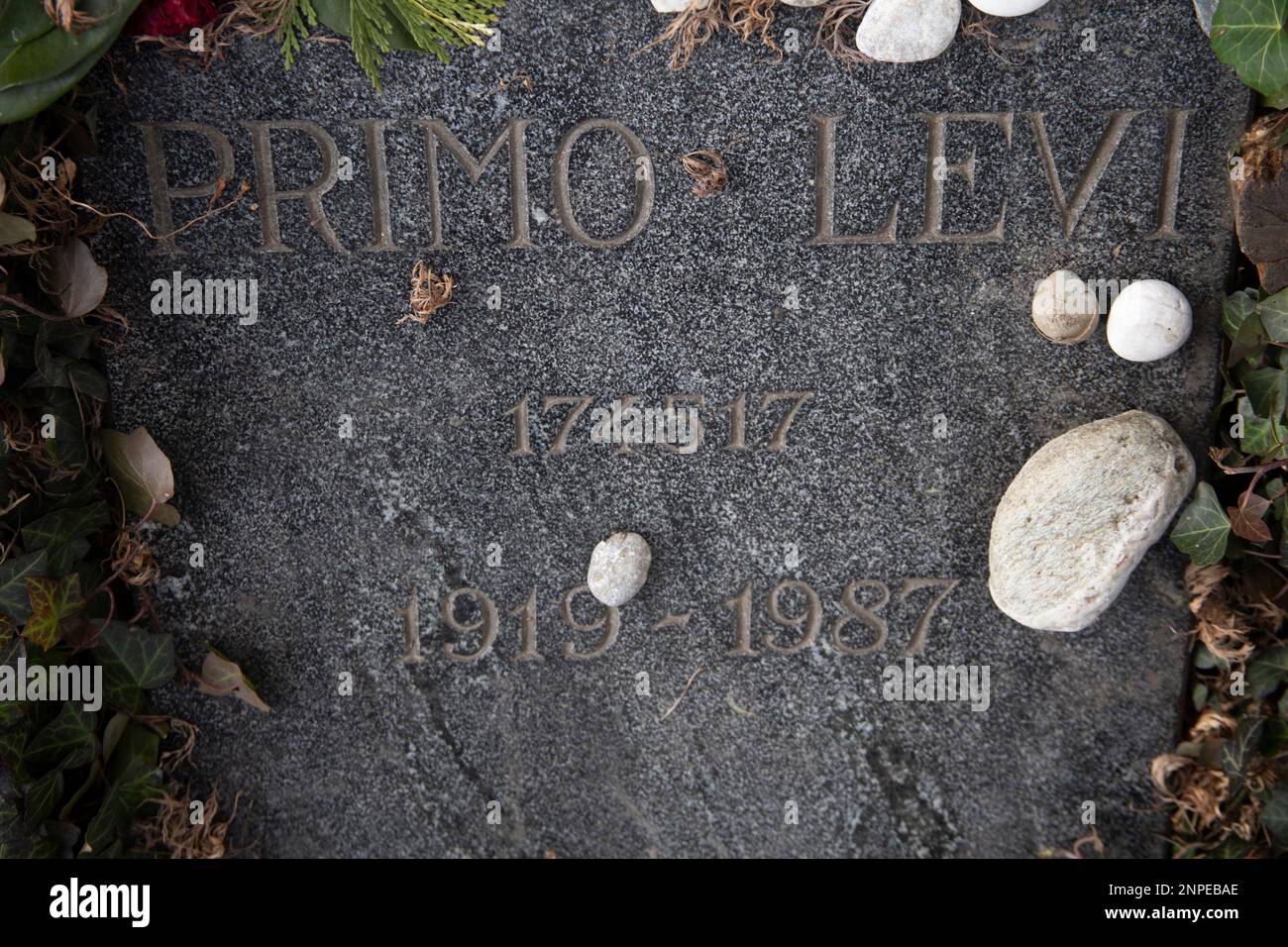 Grave of Primo Levi, Italian writer and Jewish Holocaust survivor, in ...