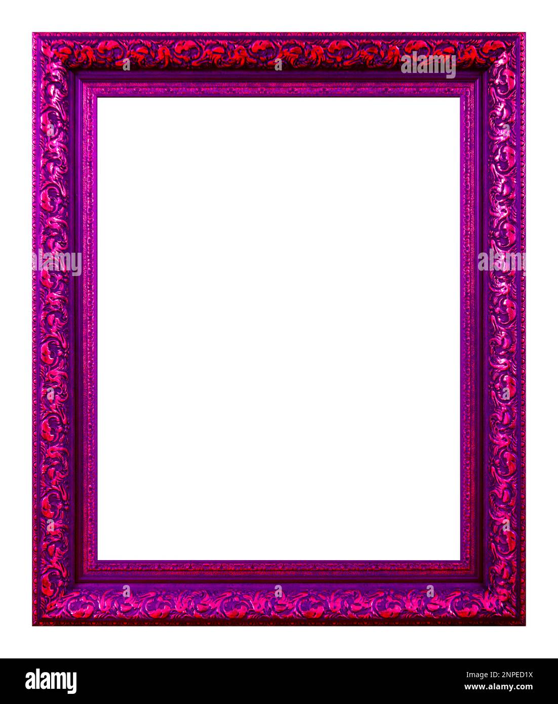 Antique pink frame isolated on the white background Stock Photo - Alamy