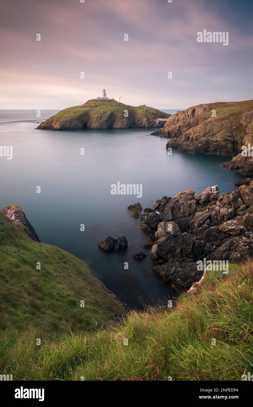 The lighthouse at Strumble Head in late afternoon light Stock Photo - Alamy