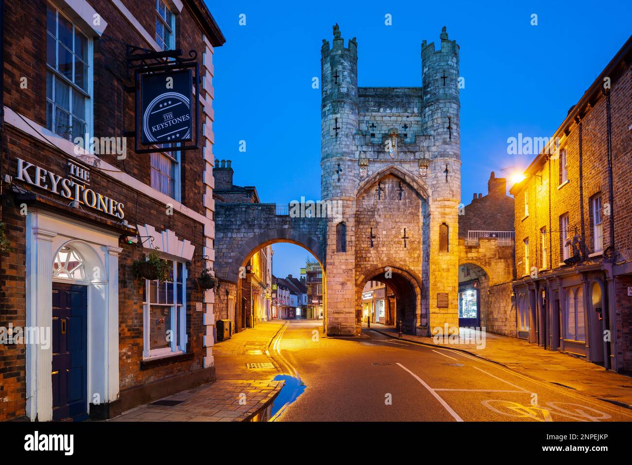 Dawn at Monk Bar in York city centre Stock Photo - Alamy