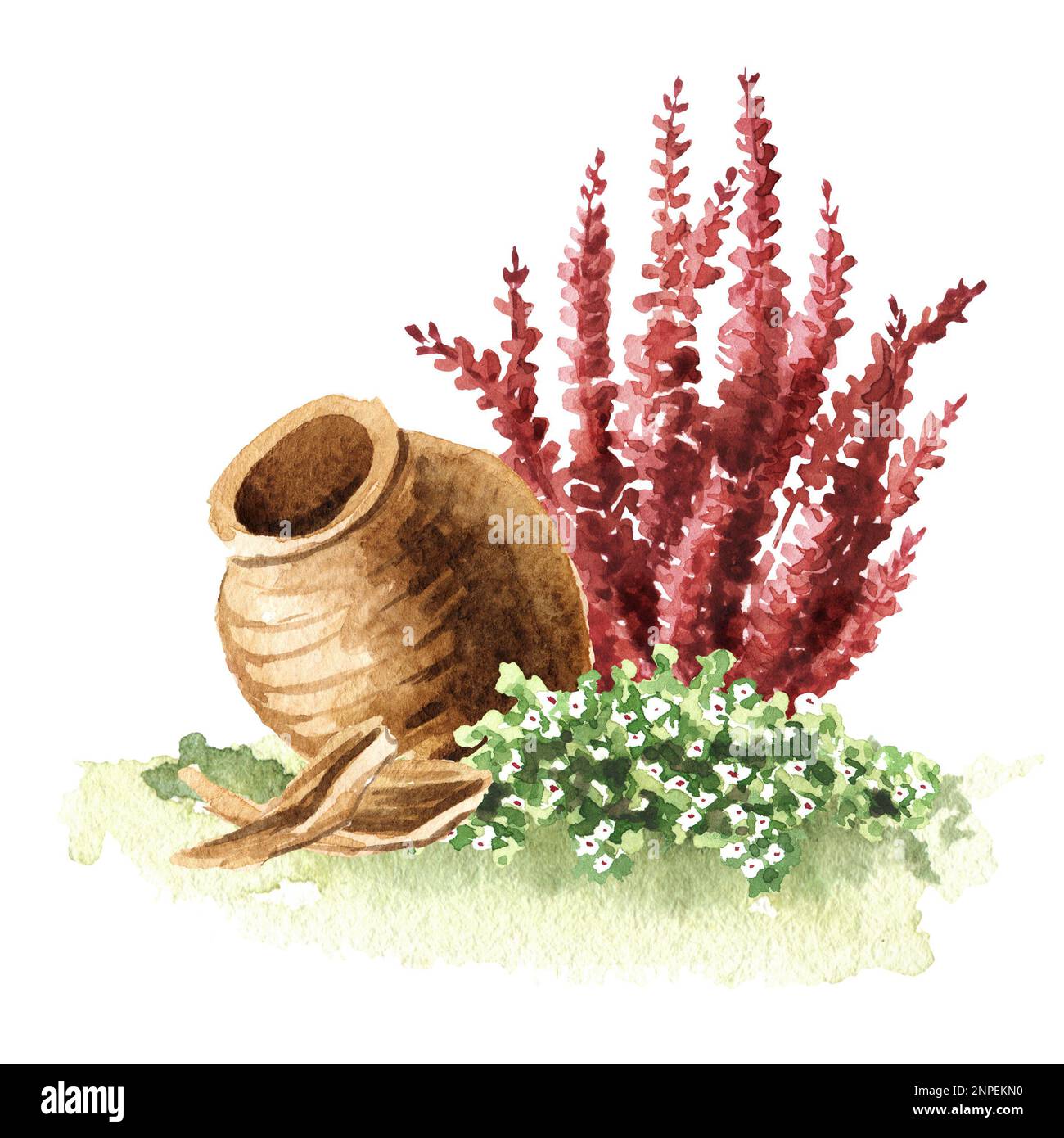 Garden decorative broken Ceramic Jug, Small architectural form ...