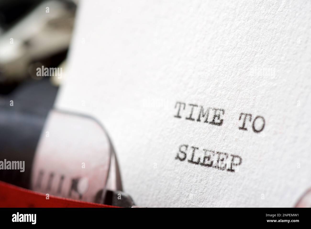 Time to sleep text written with a typewriter Stock Photo - Alamy