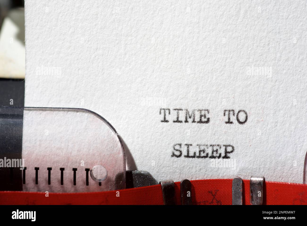 Time to sleep text written with a typewriter Stock Photo - Alamy