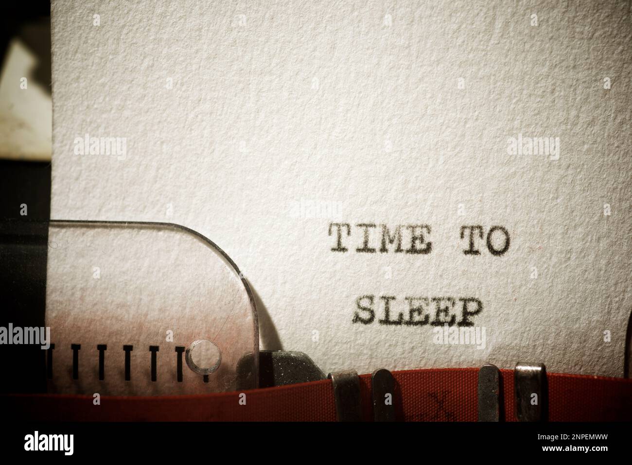 Time to sleep text written with a typewriter Stock Photo - Alamy