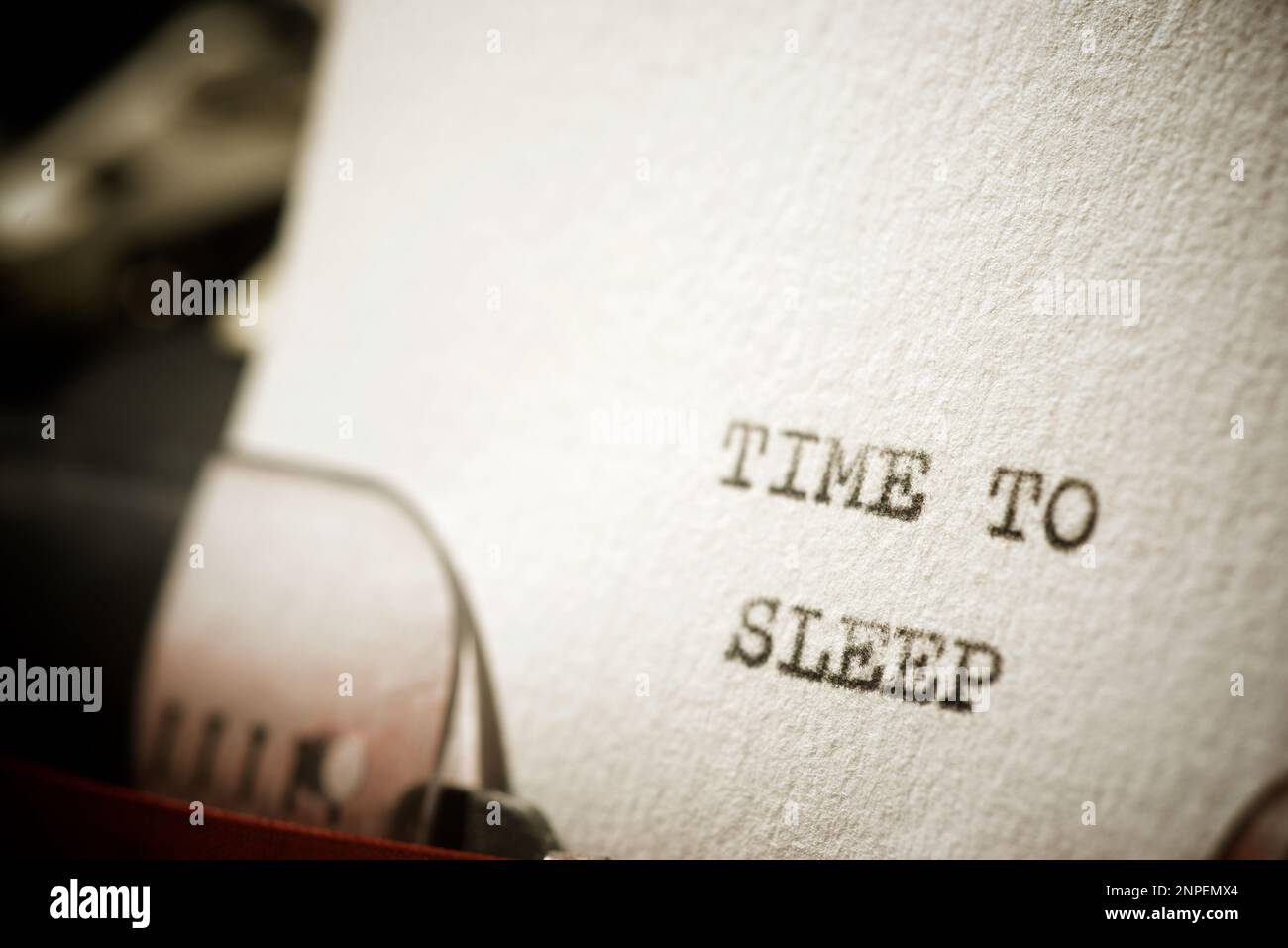 Time to sleep text written with a typewriter Stock Photo - Alamy