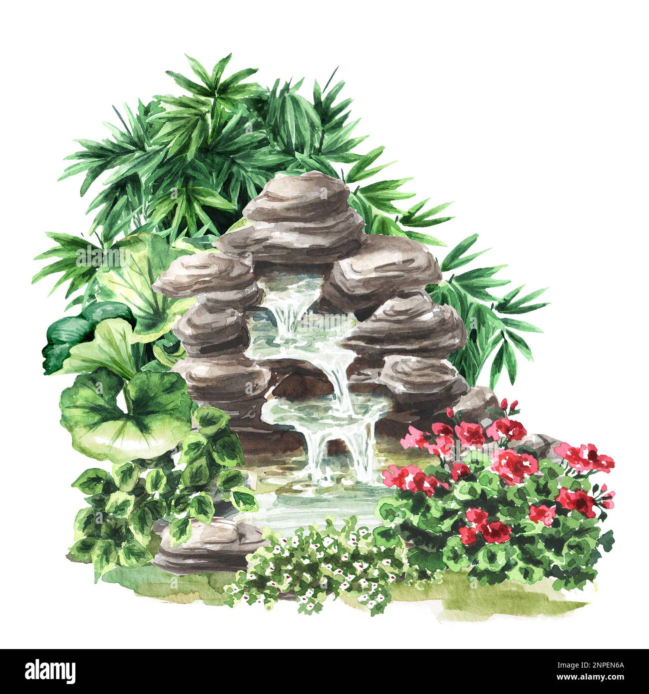 Garden Decorative Cascade Fountain. Small architectural form, Landscape ...