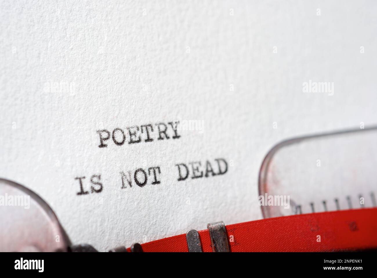 Poetry is not dead text written with a typewriter Stock Photo - Alamy