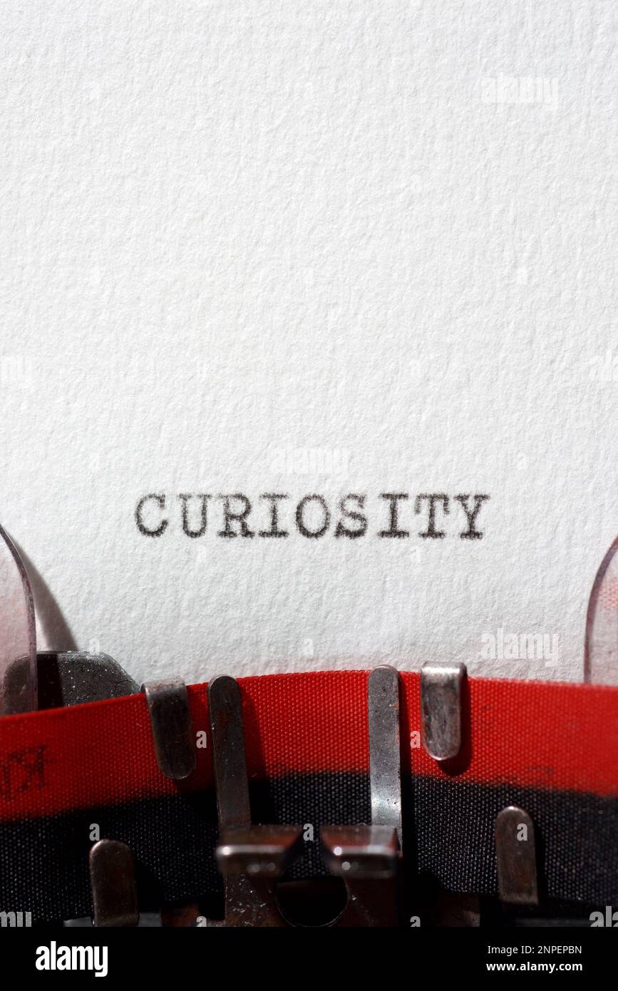 Curiosity word written with a typewriter Stock Photo - Alamy