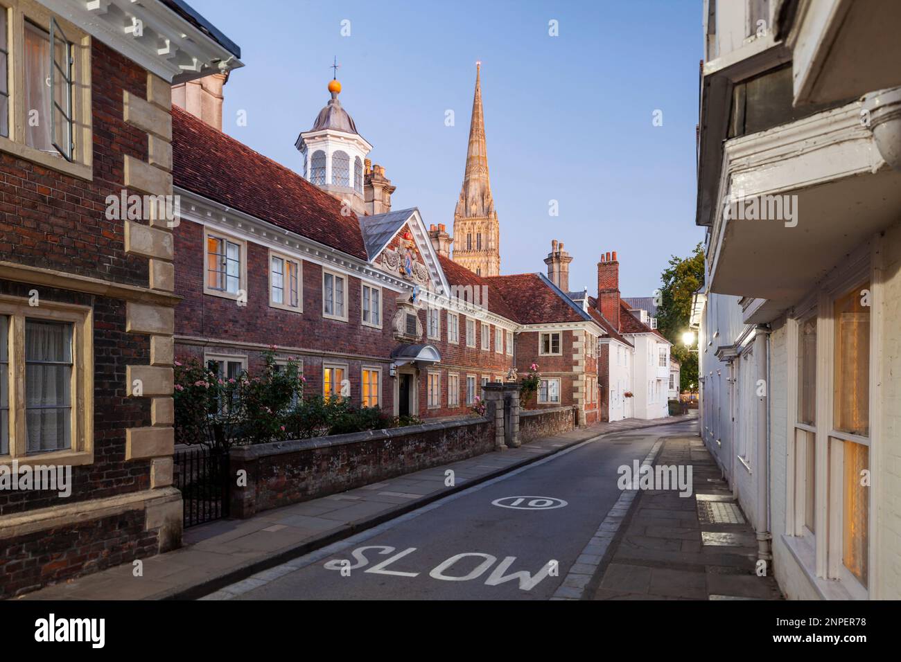 Evening at the College of Matrons on High Street in Salisbury Stock ...