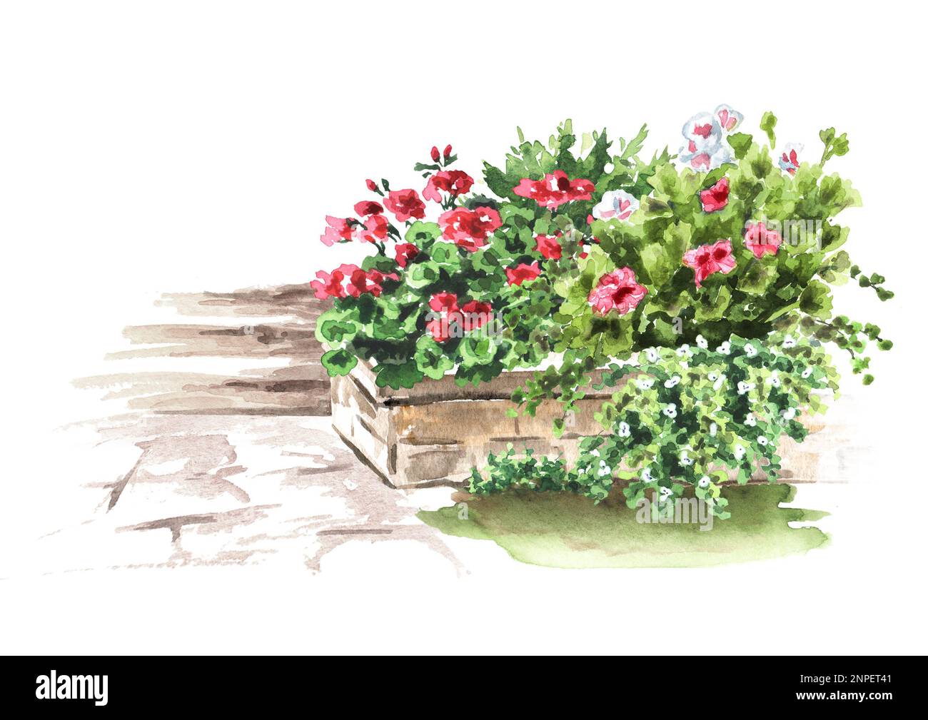 Garden Decorative flower bed, architectural element. Landscape design ...