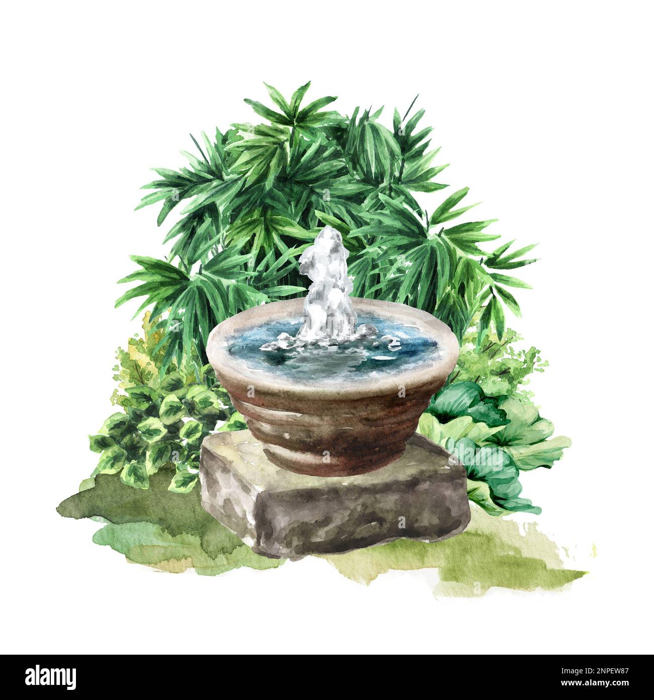 Garden decorative fountain. Small architectural form, Landscape design ...