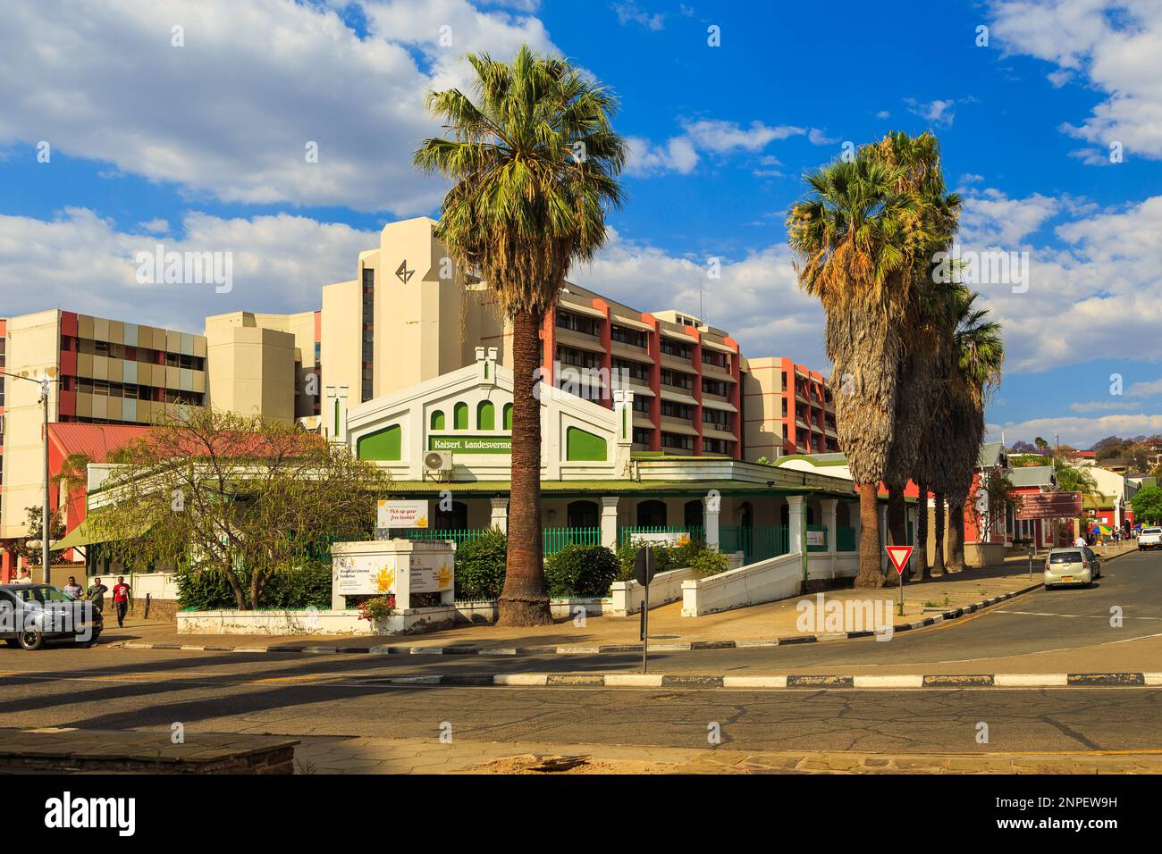 Windhoek, Namibia - 10 October 2018: An aerial view of the center of ...