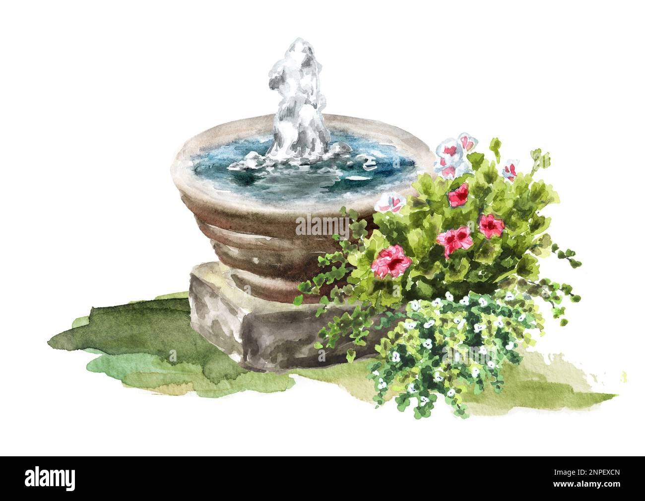Fountain Landscape Architect Hand Drawing
