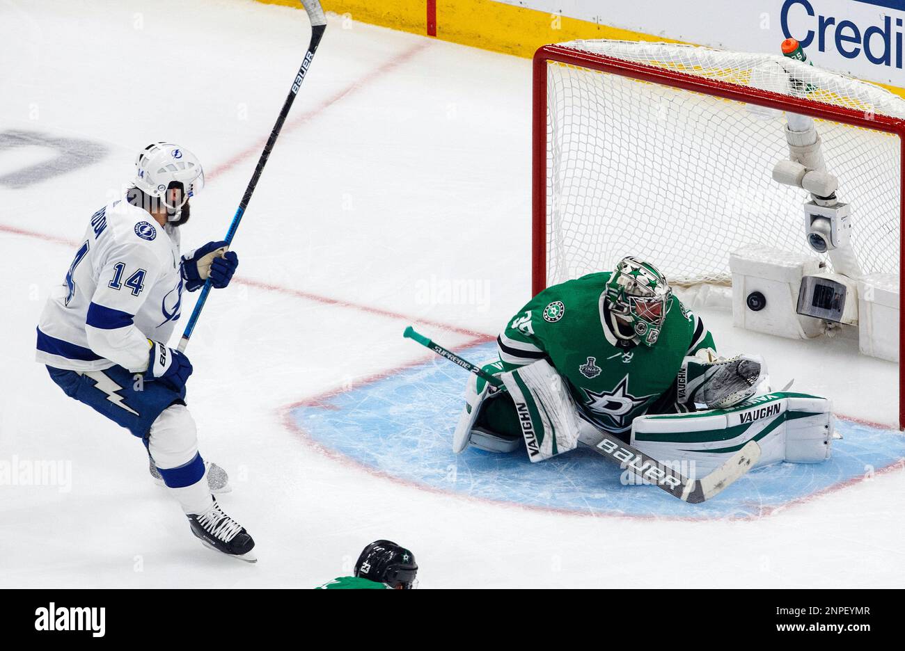 Tampa Bay Lightning's Pat Maroon (14) watches the puck go in past ...