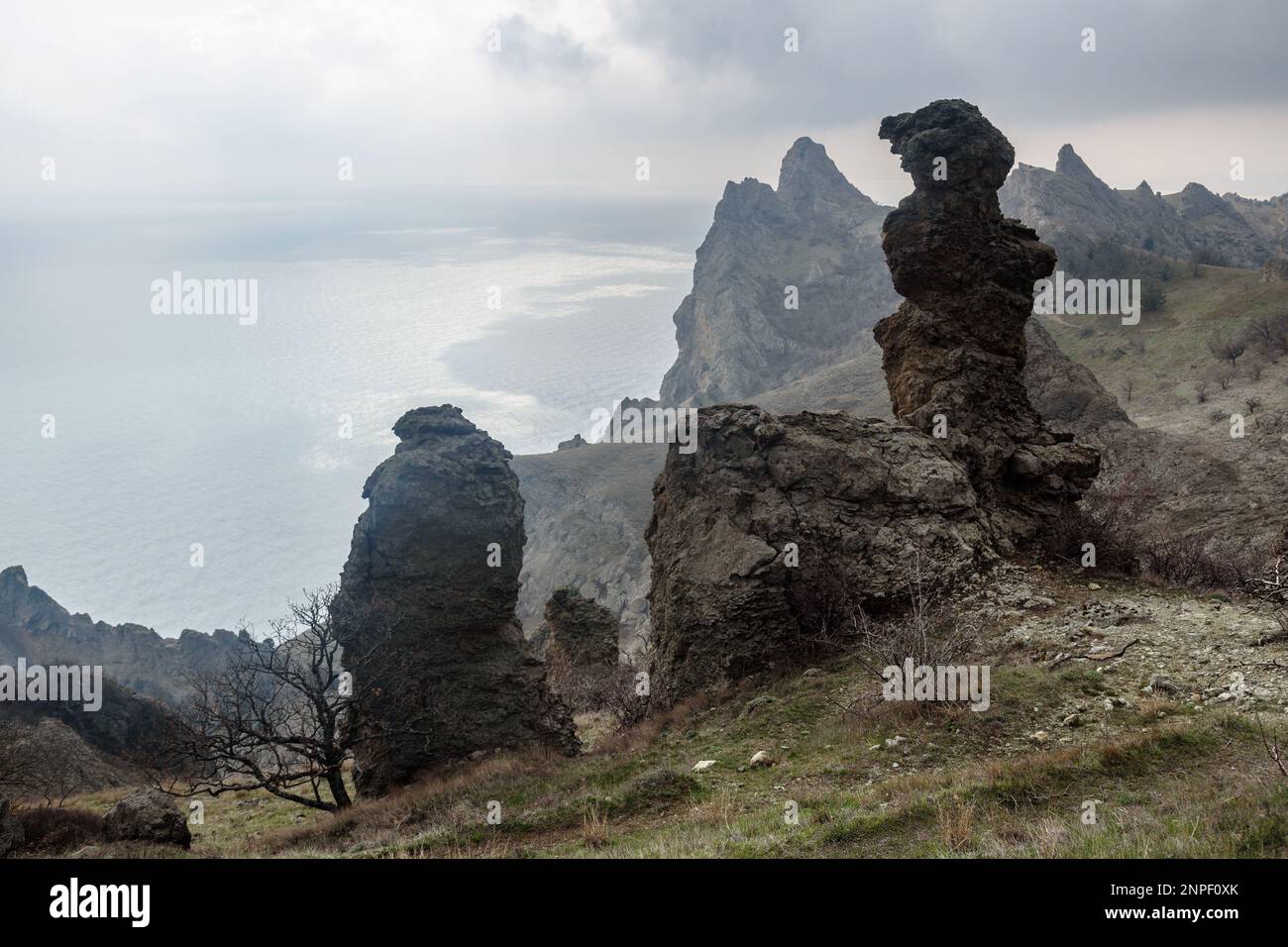 Gingerbread horse rock and bizarre rocks in Dead city. Khoba-Tele Ridge ...