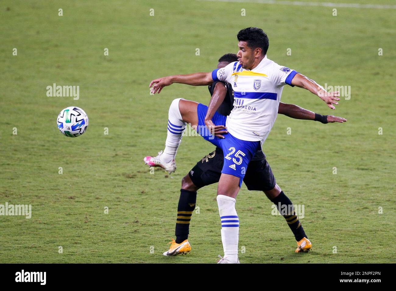 San Jose Earthquakes forward Andy Rios (25) of Argentina, and Los ...
