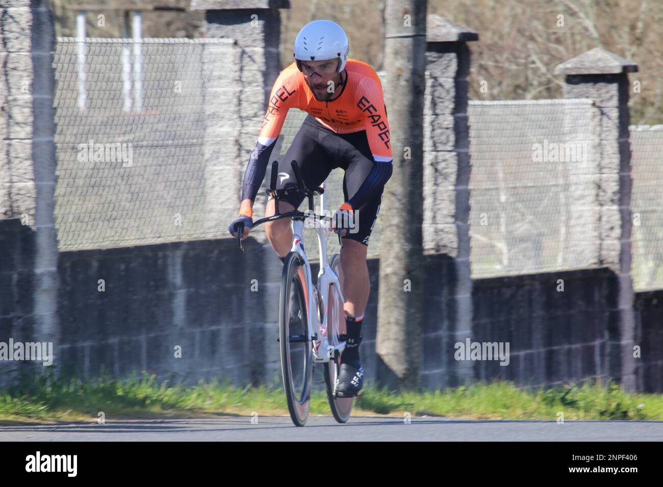 Teo, Spain, 26th February, 2023: Efapel Cycling rider Joaquim Silva ...