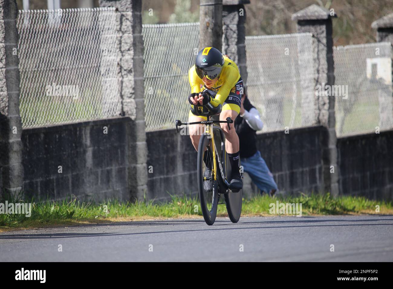 Teo, Spain, 26th February, 2023: Jumbo-Visma rider Jonas Vingegaard ...