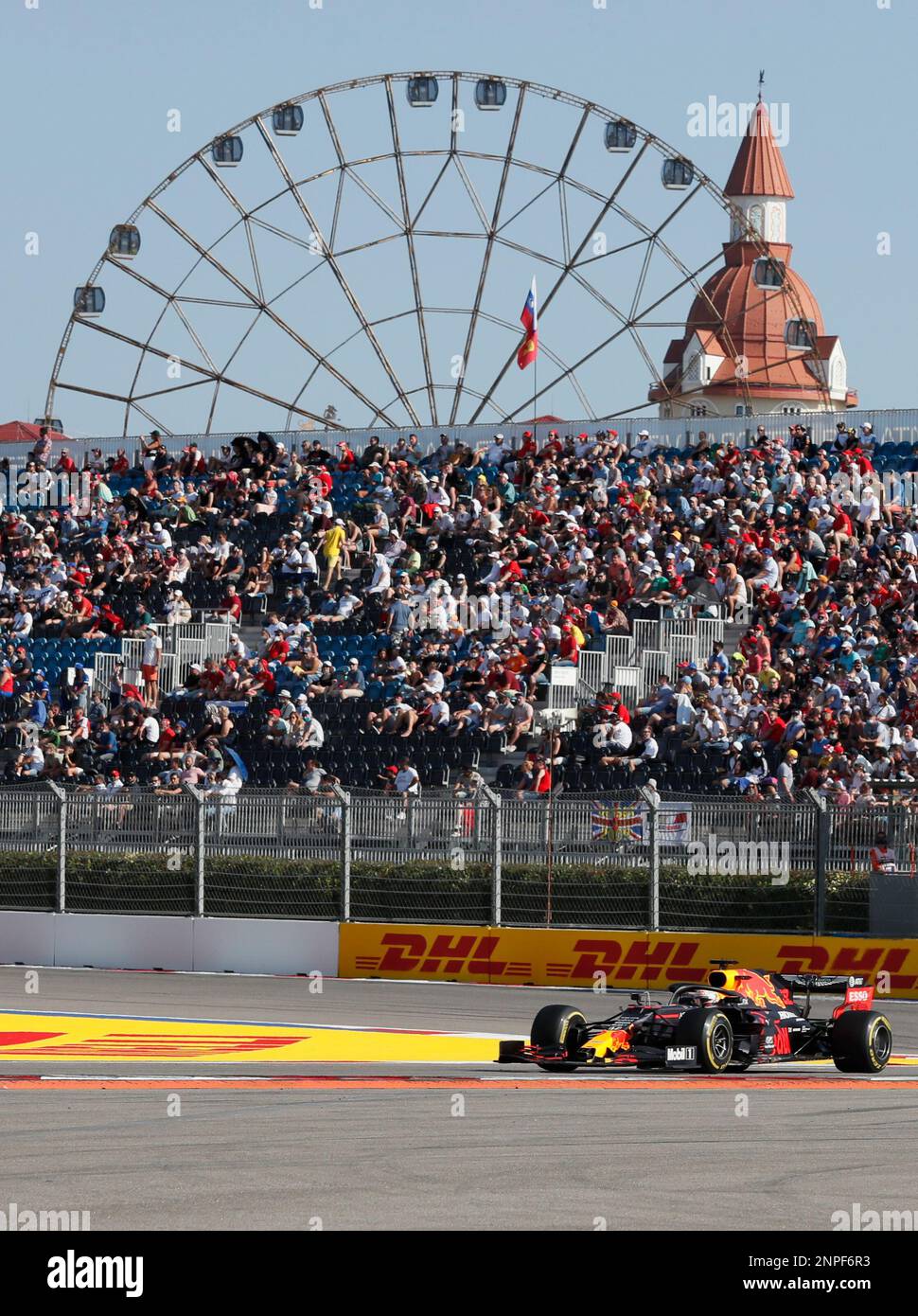 Red Bull driver Max Verstappen of the Netherlands steers his car during ...