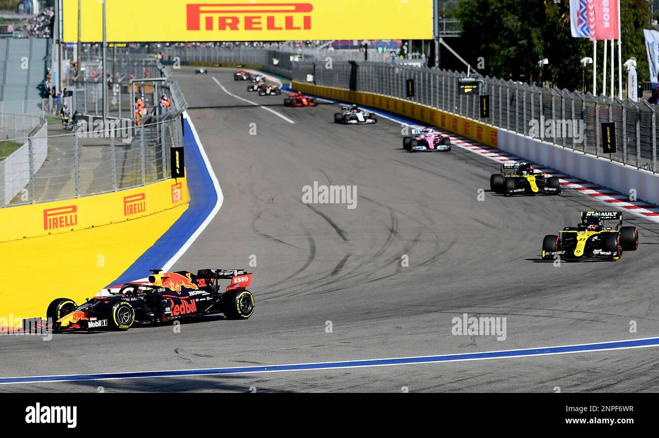 Red Bull driver Max Verstappen of the Netherlands steers his car during ...