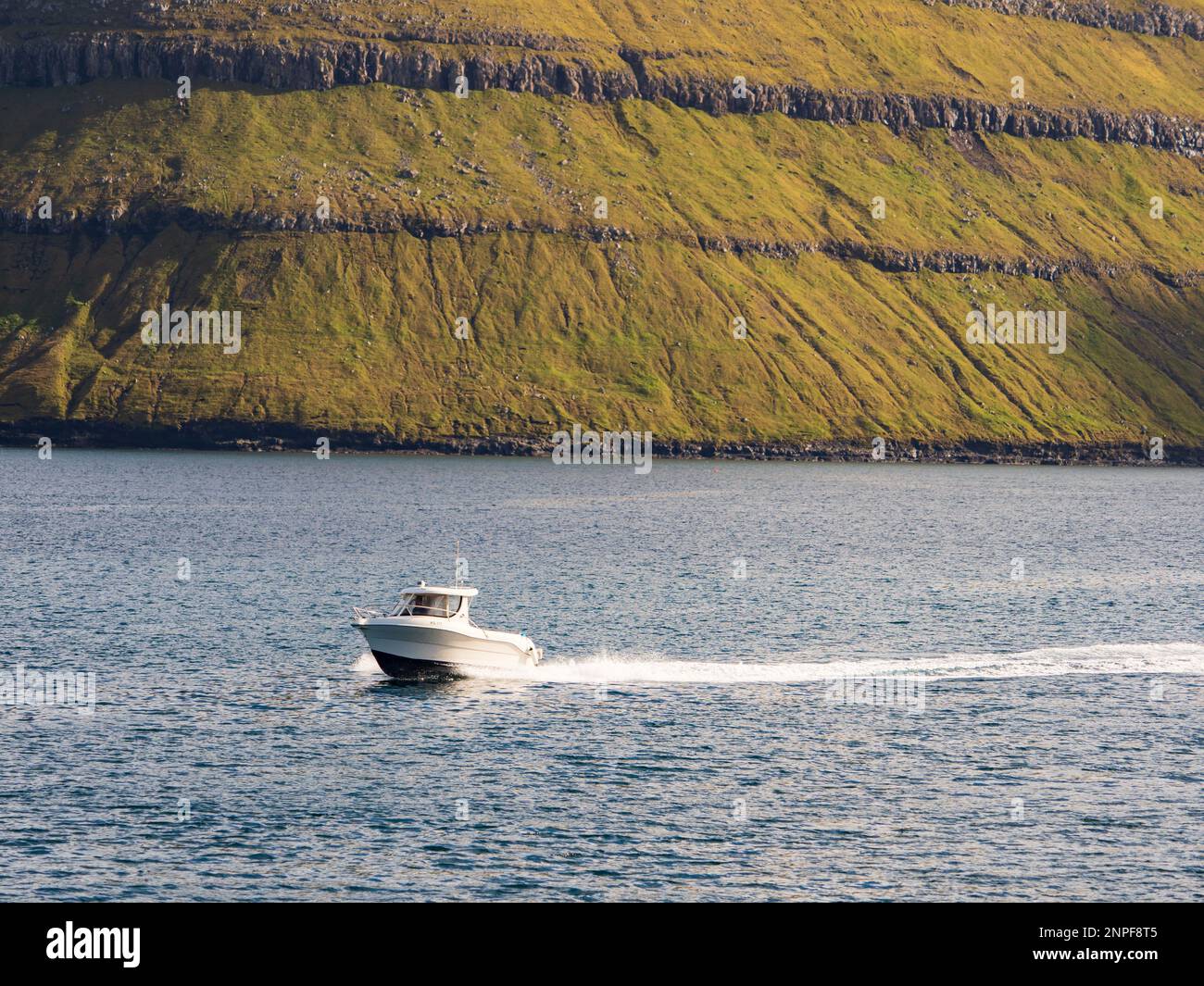 Klaksvík, Faroe Islands - Sep, 2020: View from the port in Syðradalur ...