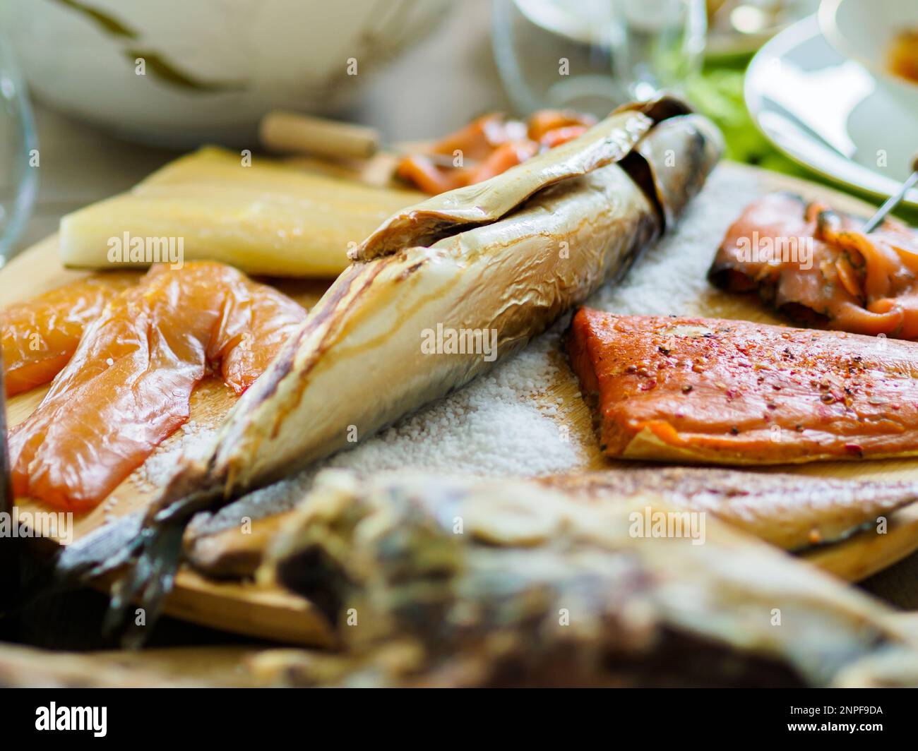 The food is on the Faroese table: fish, fruit, dried pilot whales ...