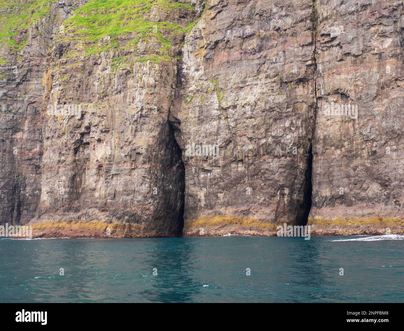 Vestmanna Sea Cliffs - view from teh boat. Streymoy. Faroe Islands ...