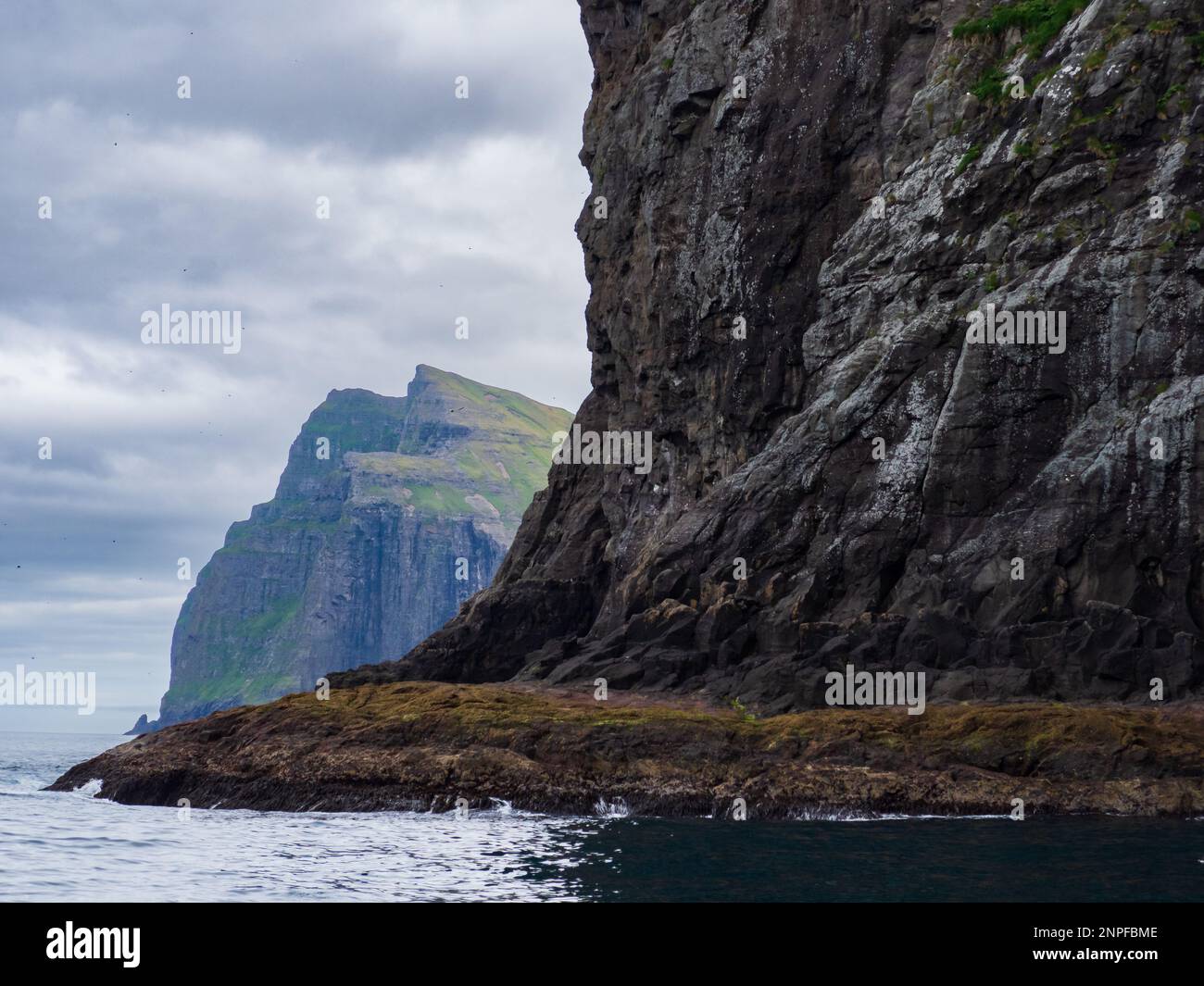 Vestmanna Sea Cliffs - view from teh boat. Streymoy. Faroe Islands ...