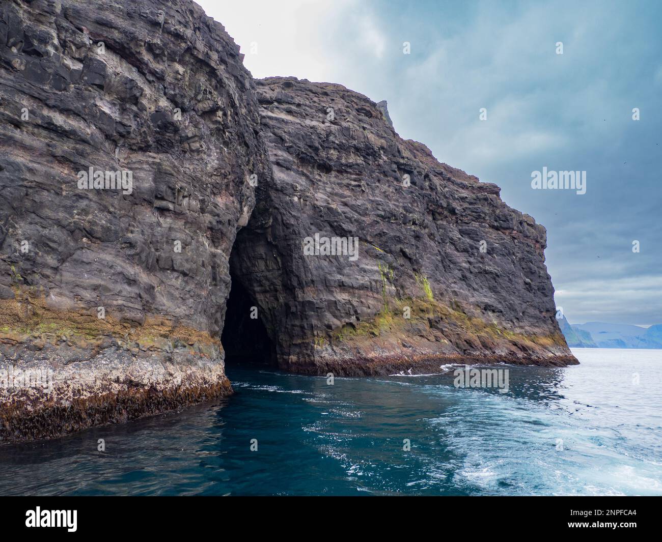 Vestmanna Sea Cliffs - view from teh boat. Streymoy. Faroe Islands ...