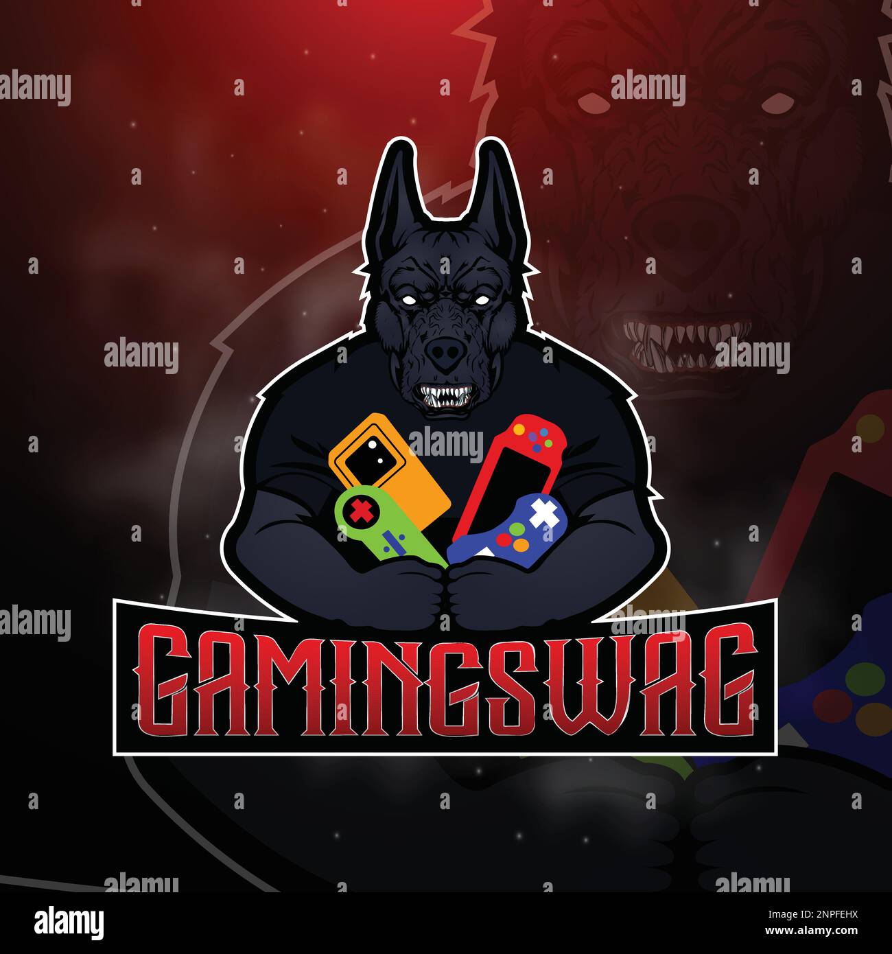 Pitbull gaming mascot logo esport design template Stock Vector Image ...