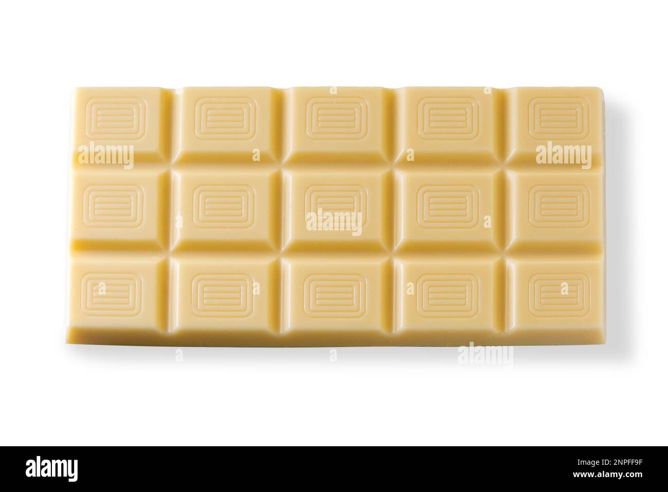 White chocolate bar, isolated on white with clipping path included ...