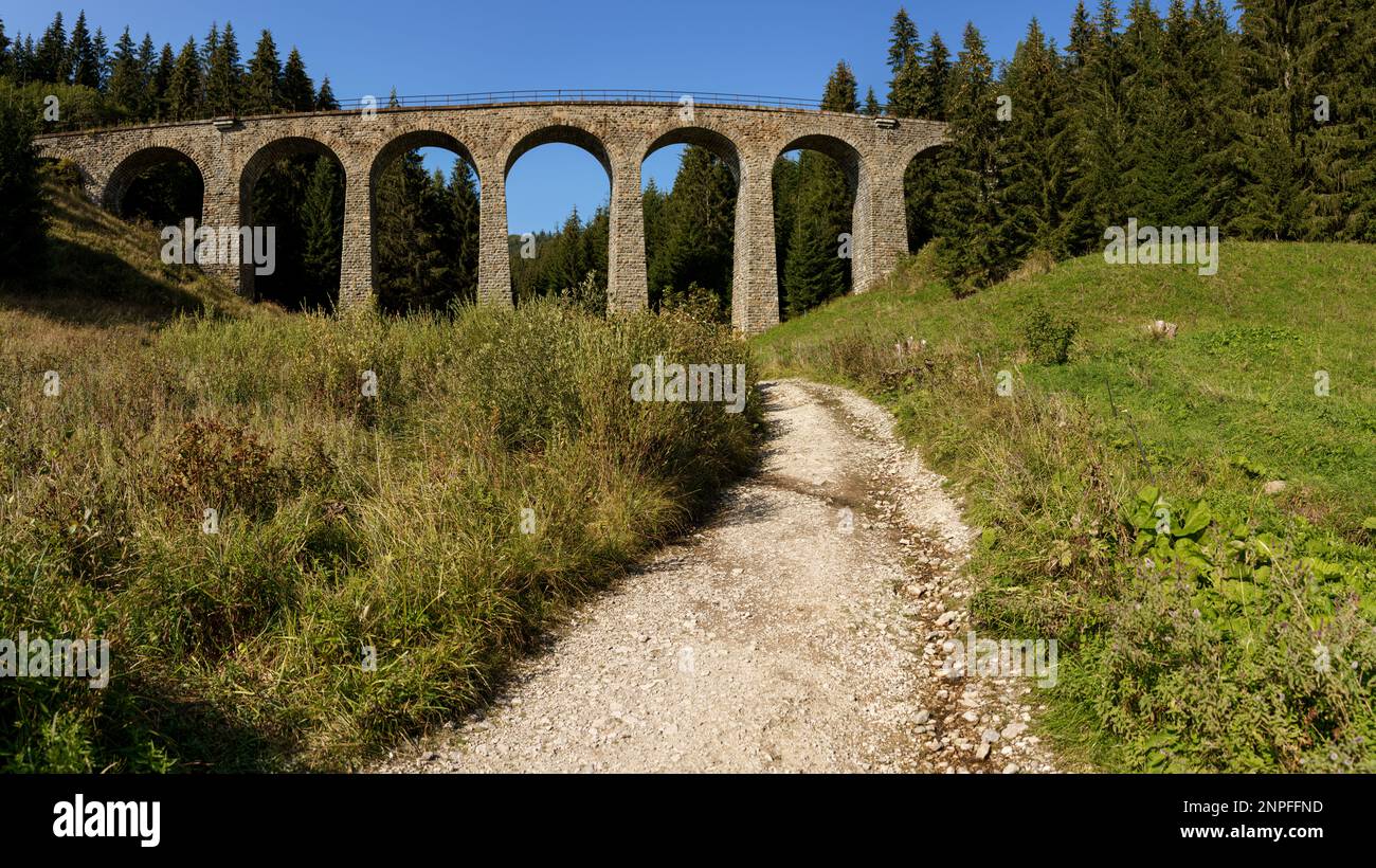Chmarossky viaduct, old railroad, Telgart, Slovakia Stock Photo - Alamy