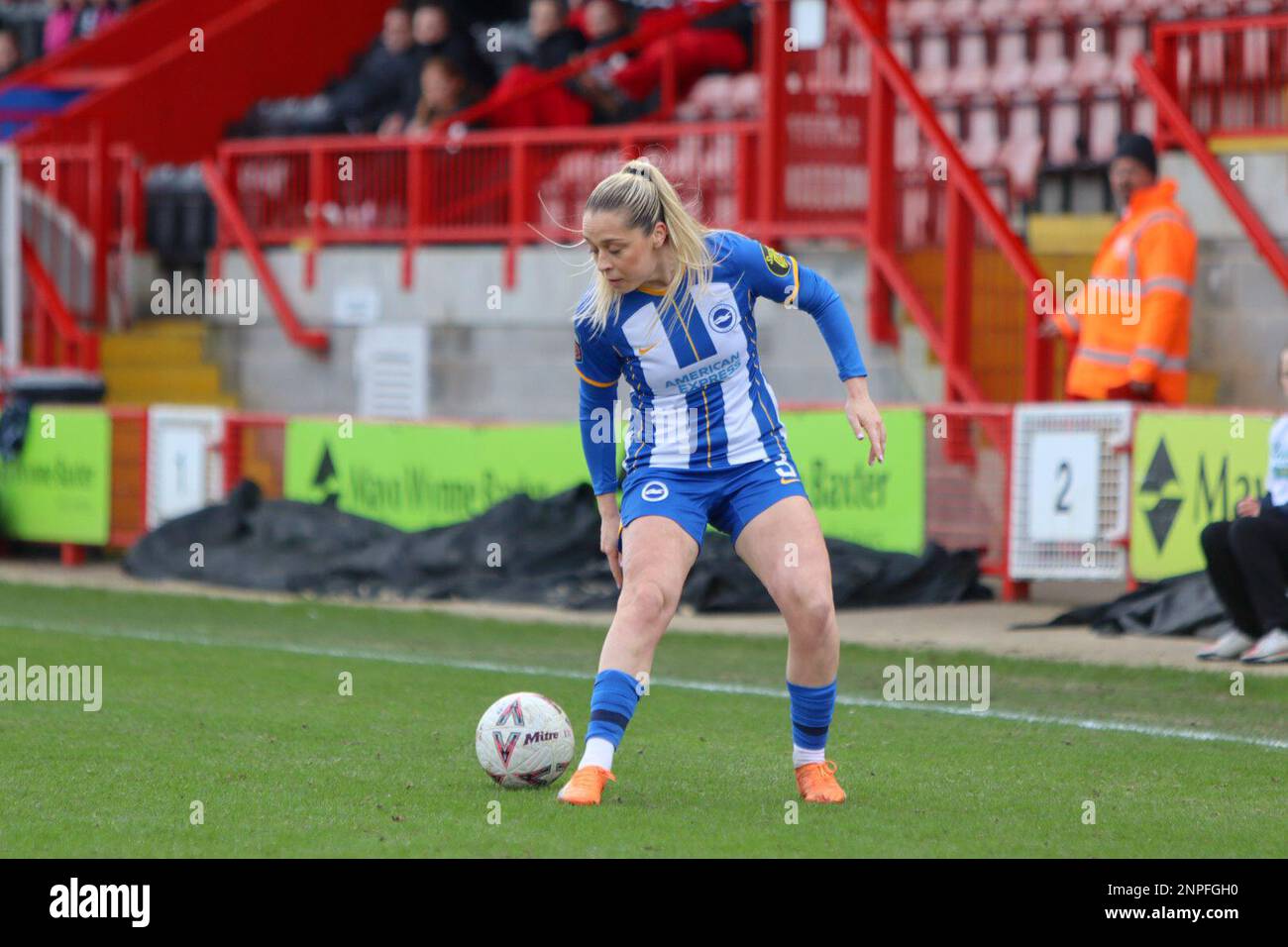 Crawley, UK. 26th Feb, 2023. Poppy Pattinson (3 Brighton) in action ...