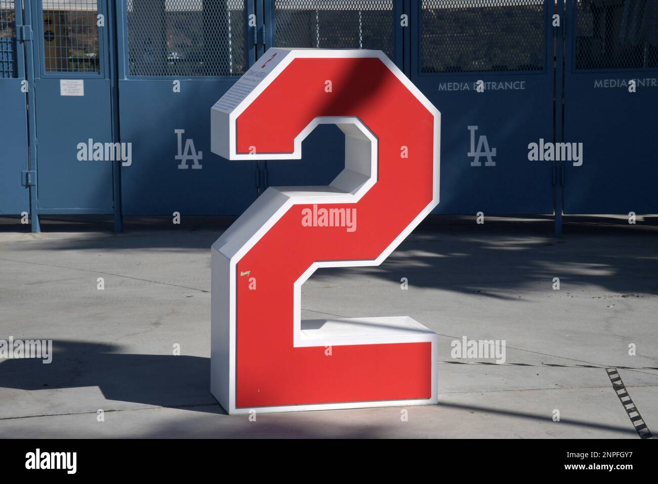 The number 2 jersey number of former Los Angeles Dodgers manager Tommy ...