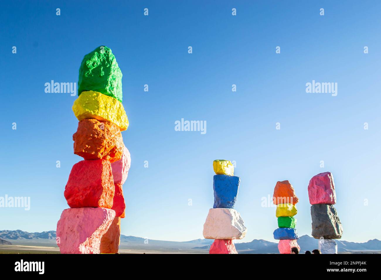Seven Magic Mountains tourist attraction in Las Vegas USA Stock Photo ...