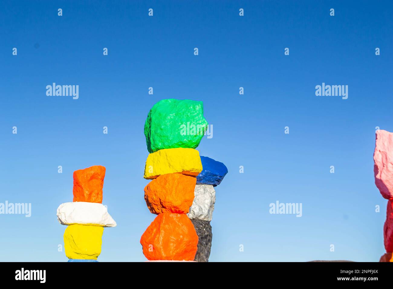 Seven Magic Mountains tourist attraction in Las Vegas USA Stock Photo ...