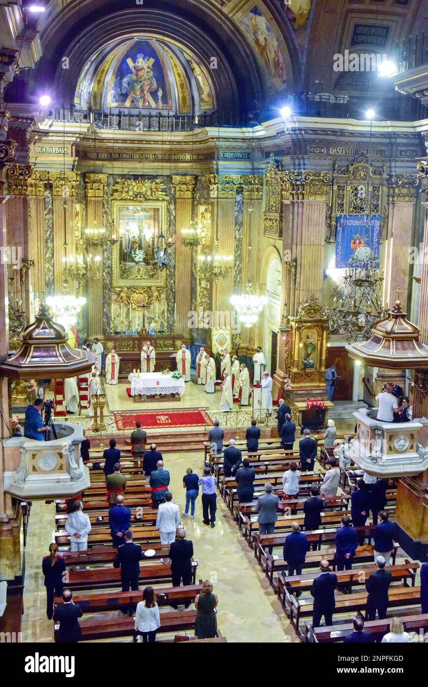 Cardinal Juan José Omella officiates the celebration of the solemn mass ...