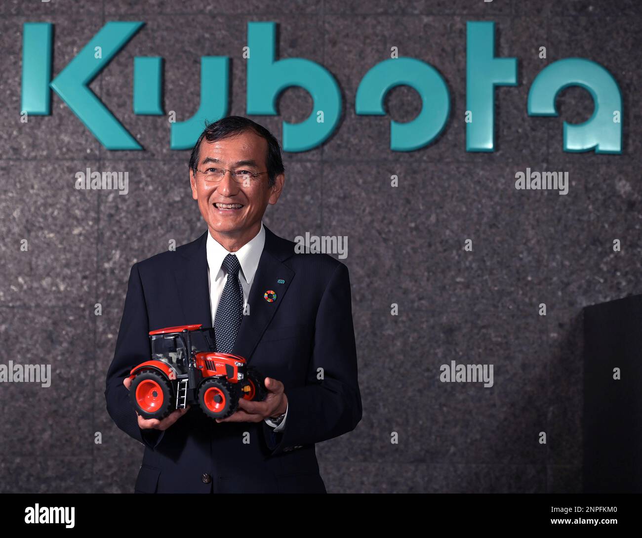 Kubota Corporation President Yuichi Kitao poses for photo during an ...